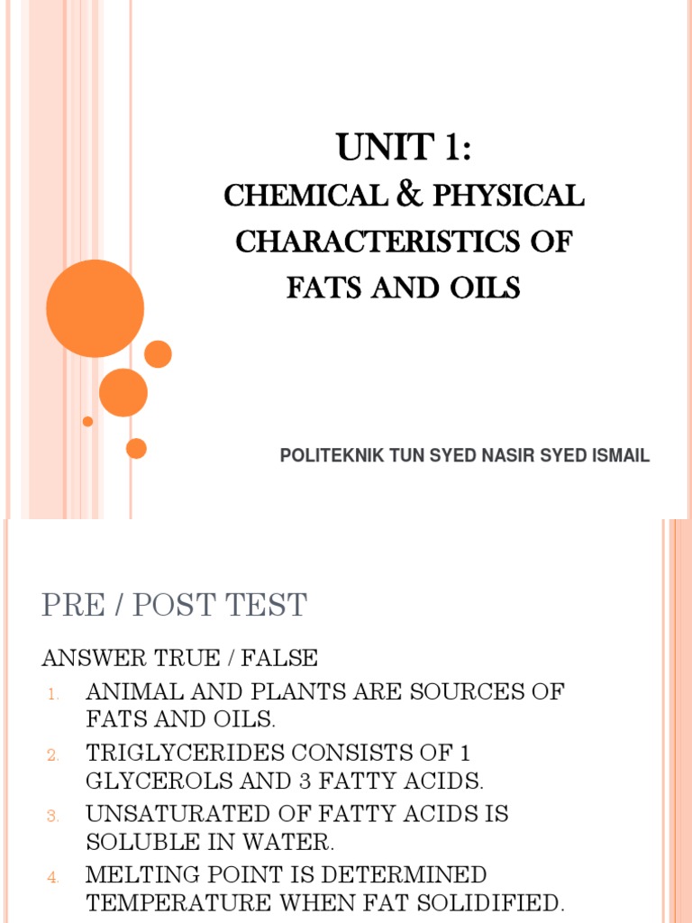 Characteristics of Fats and Oils | PDF | Fat | Fatty Acid