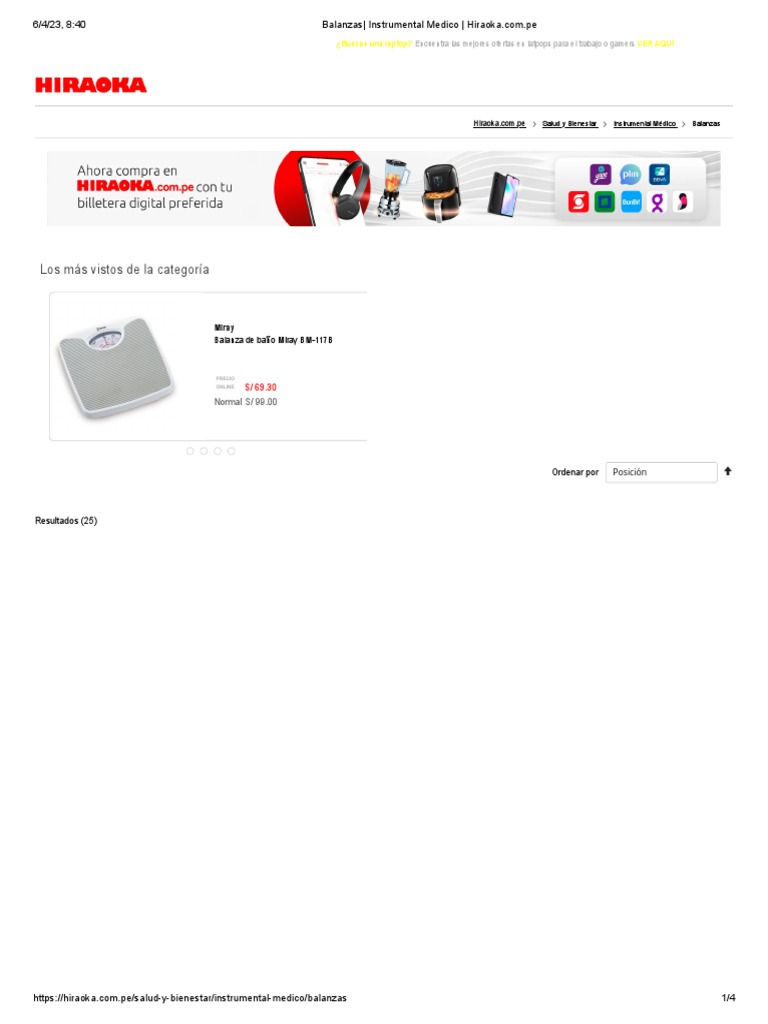 Balanzas - Instrumental Medico - Hiraoka - Com.pe | PDF