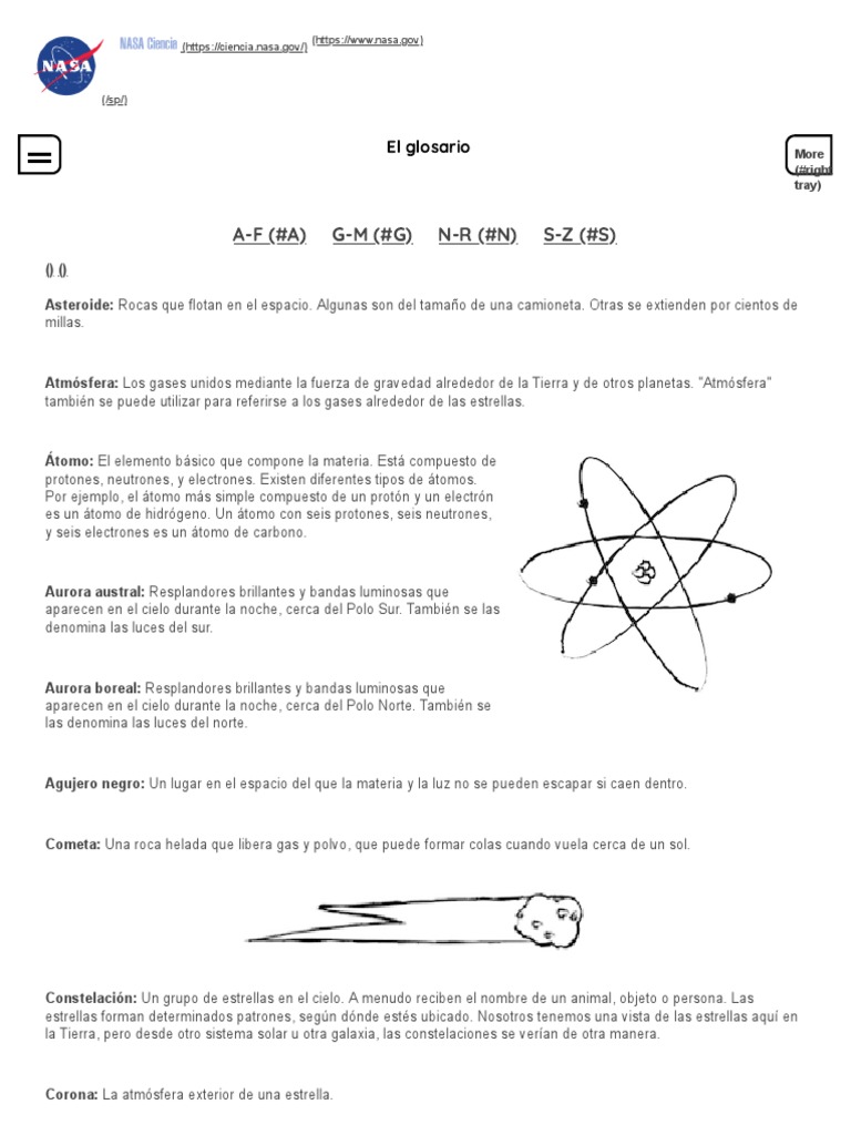 Glossary - NASA Science For Kids | PDF | Espacio exterior | Estrellas