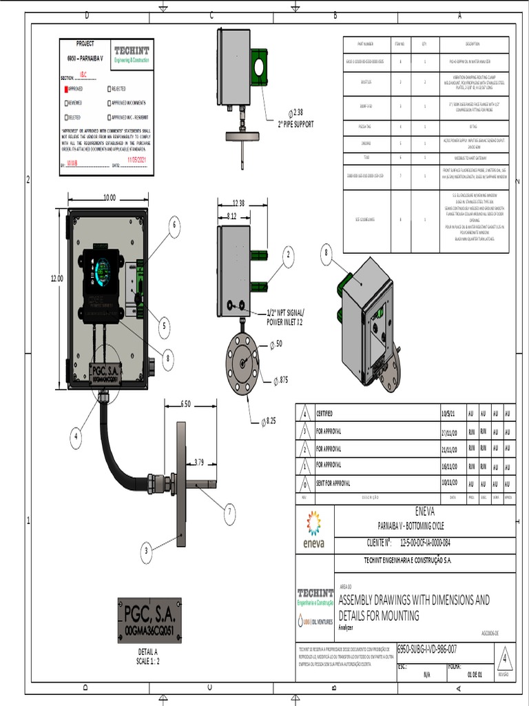 Assembly Drawings With Dimensions and Details For Mounting: 2.38 2 ...