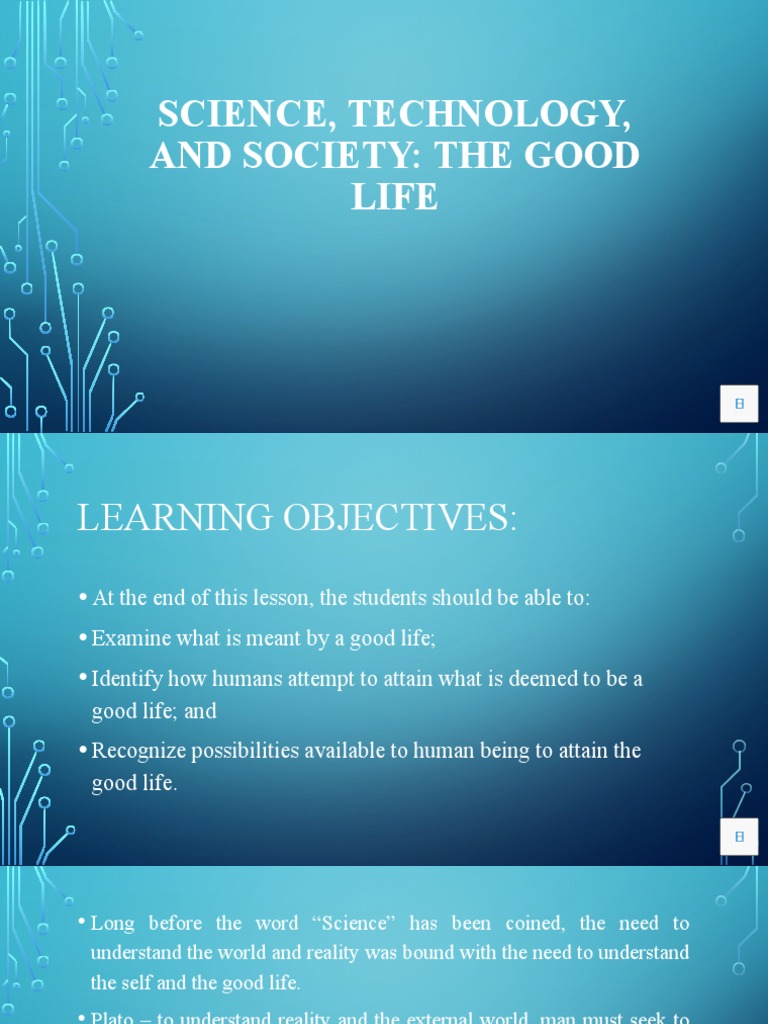 Science, Technology, and Society: The Good Life | Download Free PDF ...