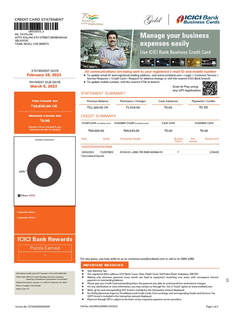Manage Your Busi Ness Expenses Easi L Y: Use I CI CI Bank Busi Ness CR ...