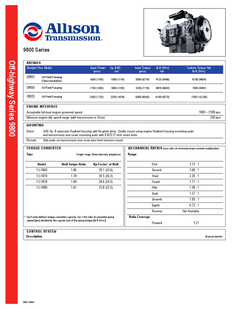 Serie 9800 | PDF | Horsepower | Gear