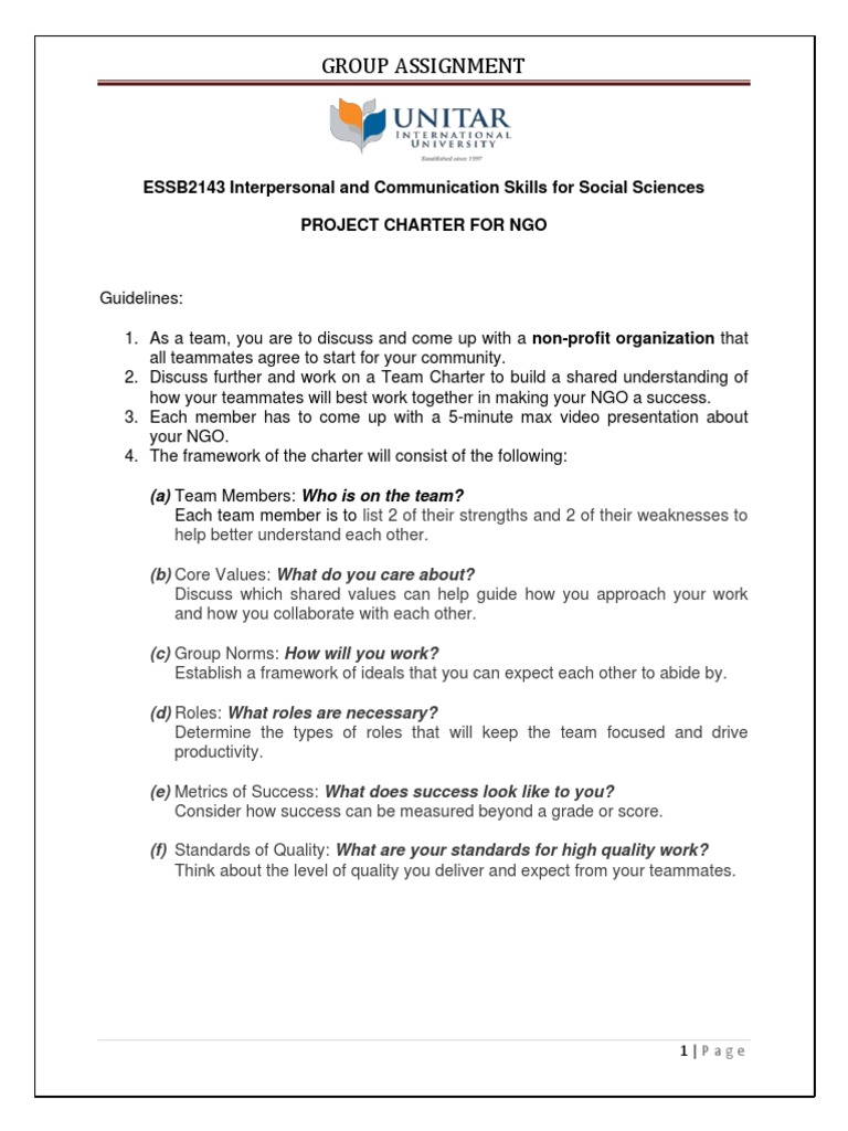 Group Assignment: ESSB2143 Interpersonal and Communication Skills For ...