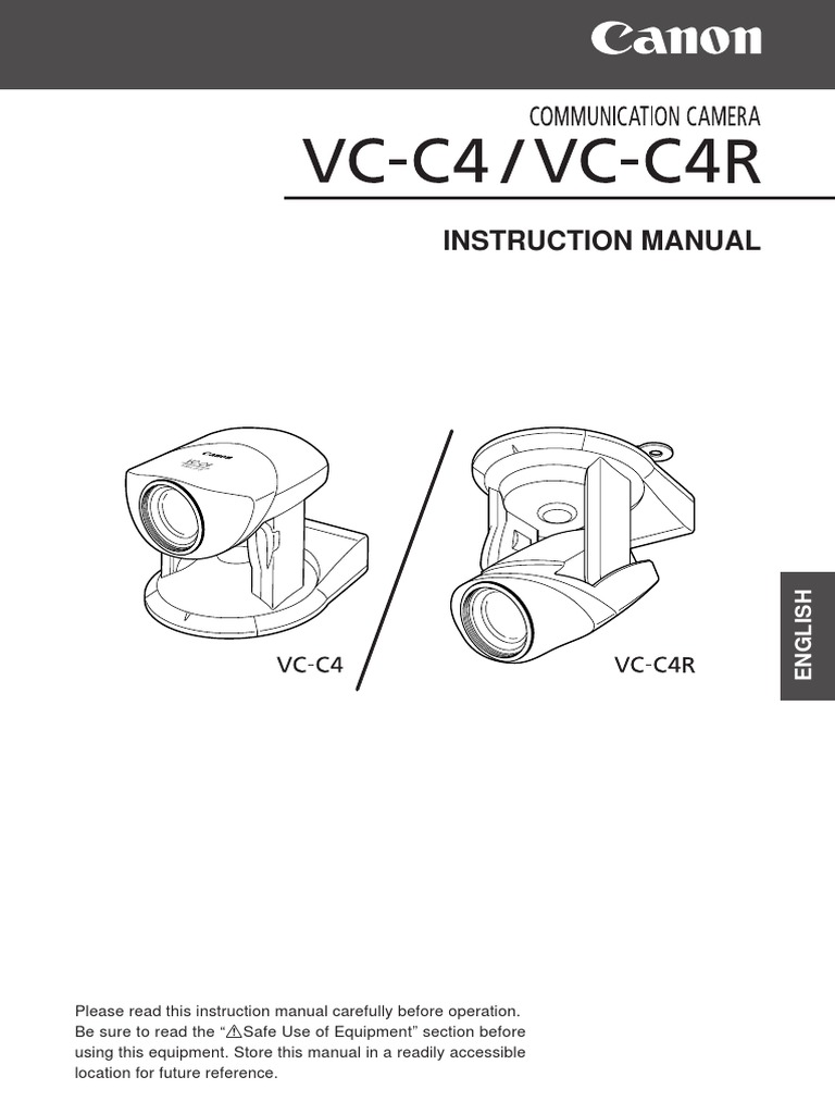 Canon Communication Camera VC-C4 - VC-C4R User Manual | PDF ...