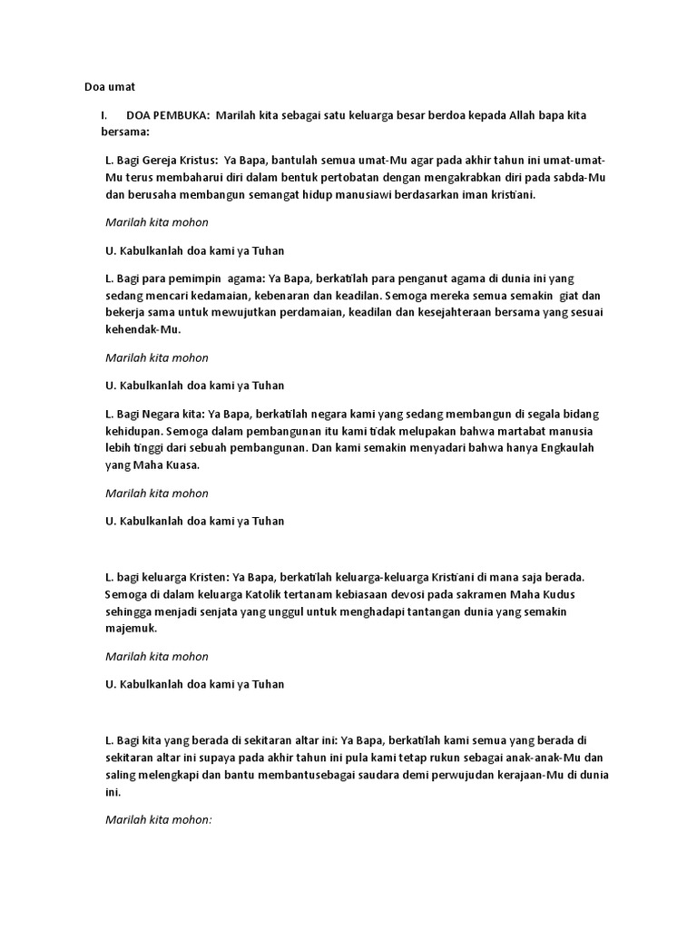 Doa Umat | PDF