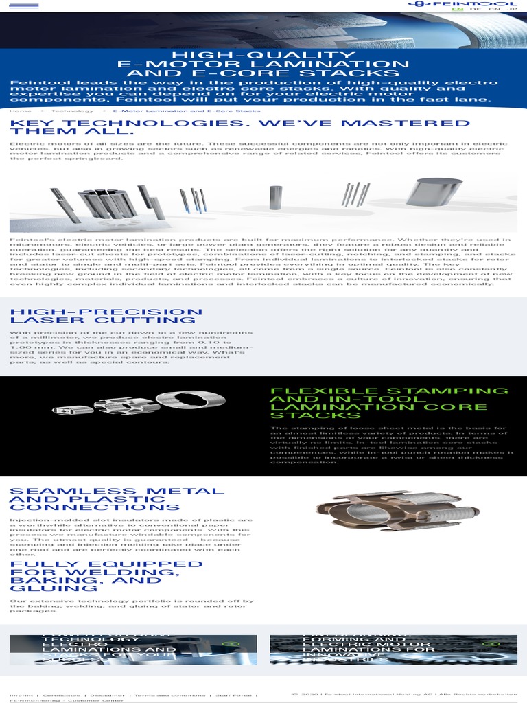 High-Quality E-Motor Lamination and E-Core Stacks: Key Technologies. We ...