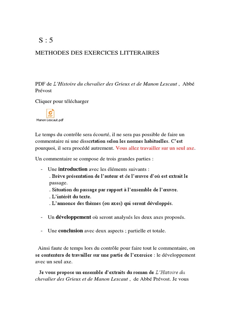 Exercice littéraire : Analyse d'extraits | PDF | Amour