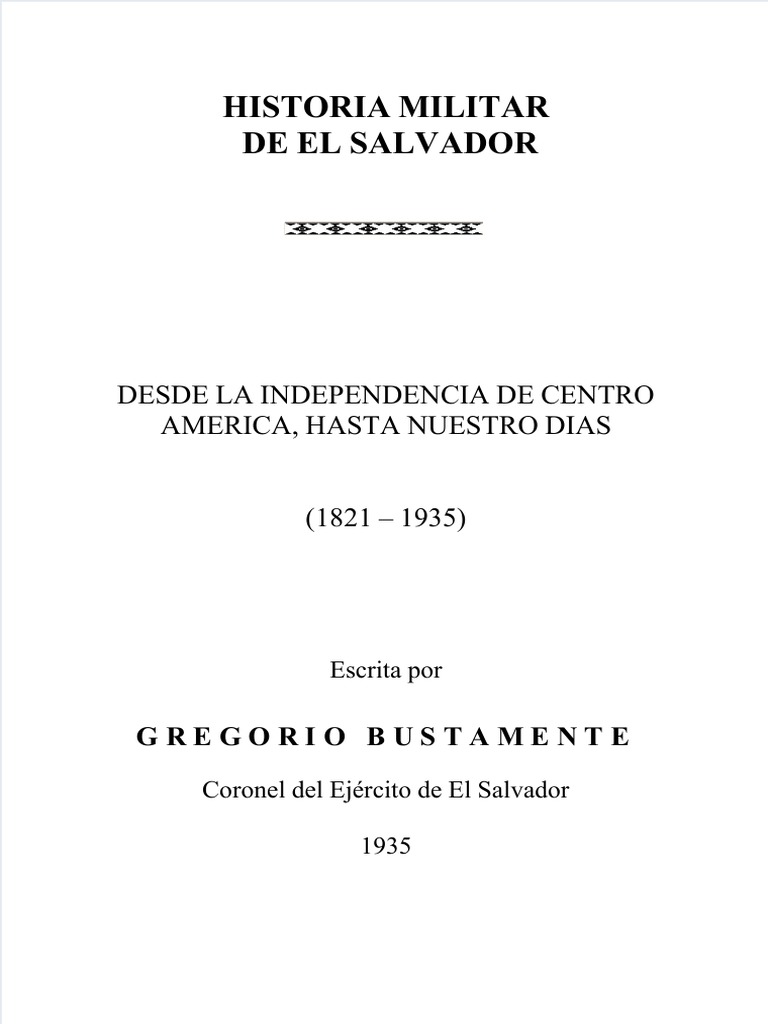 Historia Militar de El Salvador | PDF | Guatemala | El Salvador