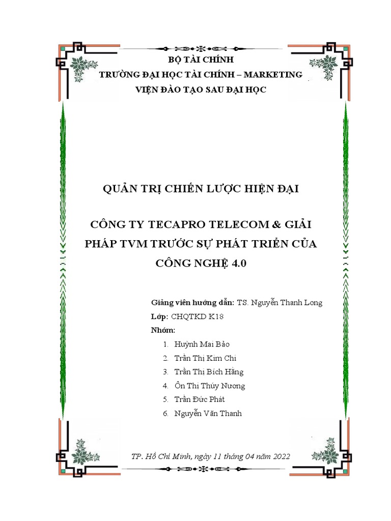 Tecapro Telecom & Gi I Pháp TVM | PDF