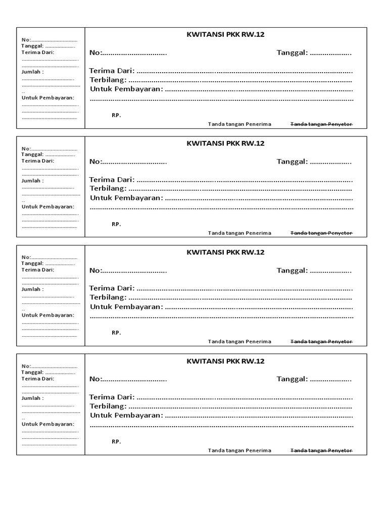 Kwitansi PKK RW.12 | PDF