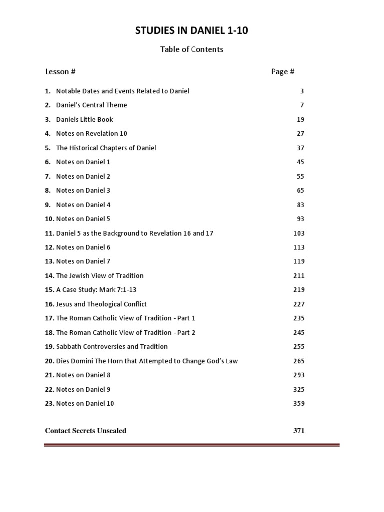 Studies in Daniel 1-10: Lesson # Page # | PDF | Daniel (Biblical Figure ...