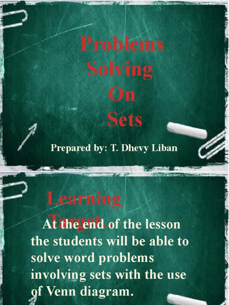 Problems Involving Sets | PDF | Mathematics | Science