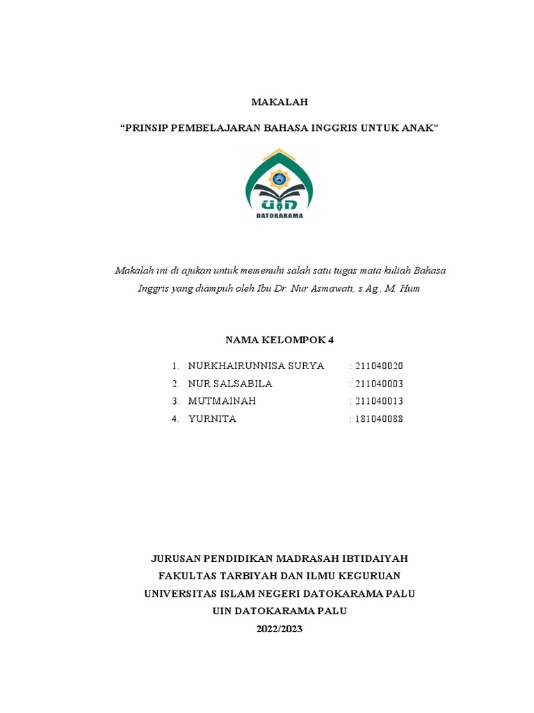 Makalah Bahasa Inggris | PDF | Karier & Perkembangan