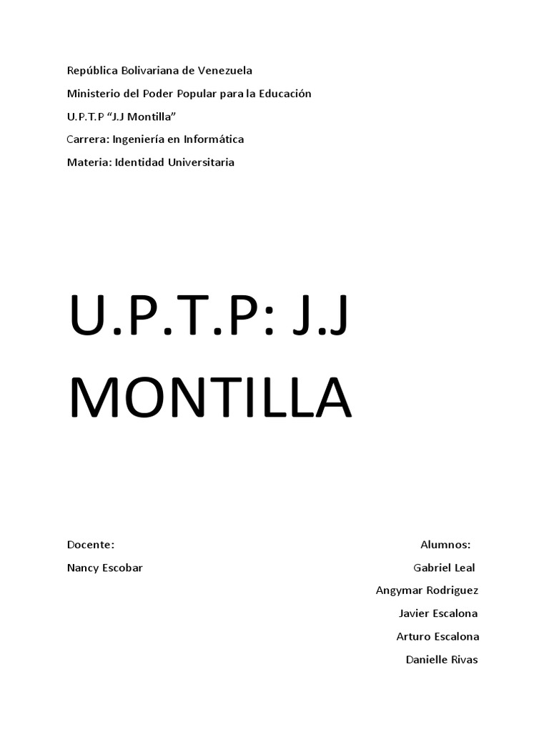 U.P.T.P: J.J Montilla | PDF