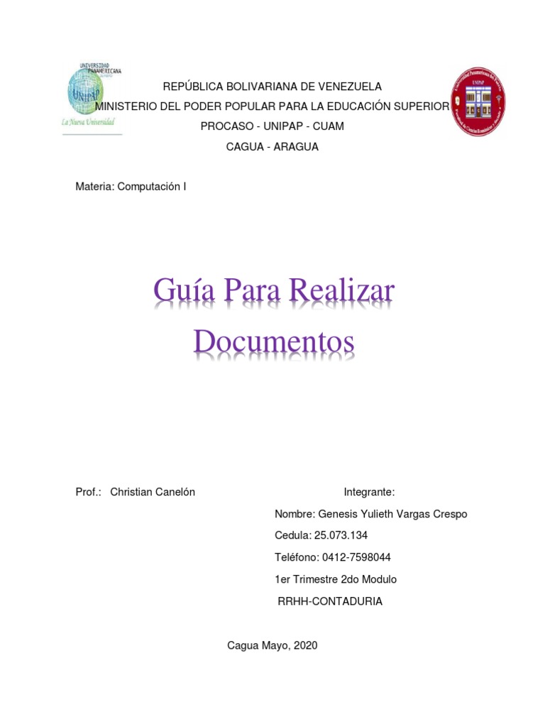 Guia Documentos Genesis Vargas | PDF