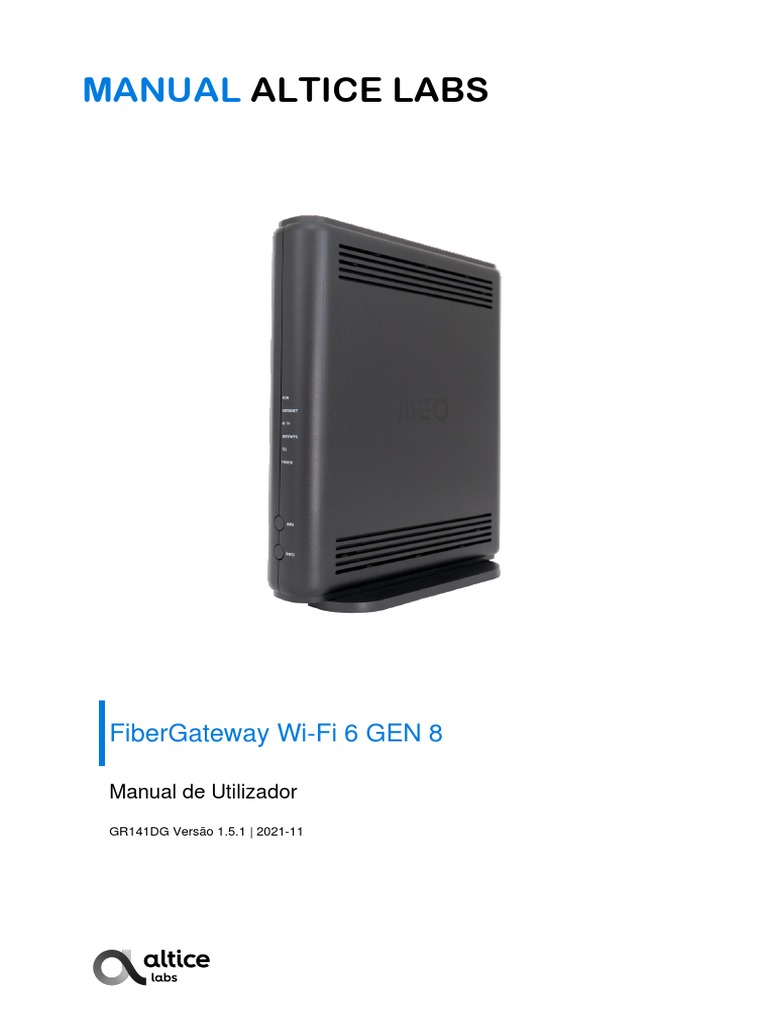 FiberGateway WiFi6 Manual de Utilizador | PDF | Wi-Fi | Rede de ...