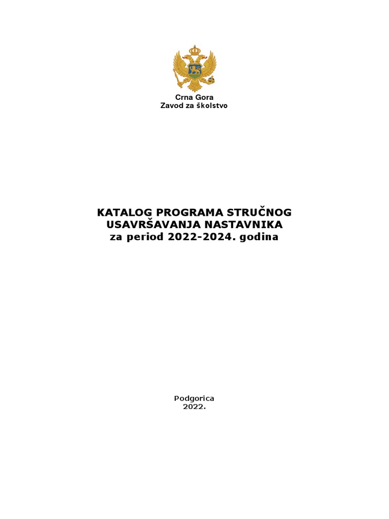 Katalog Programa Strucnog Usavrsavanja 2022-2024 | PDF