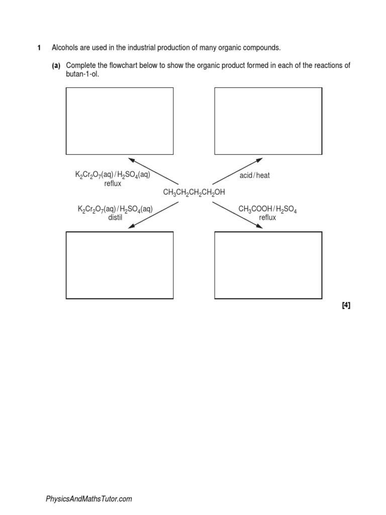 Butan-1-ol Reactions and Ethanol Production | PDF