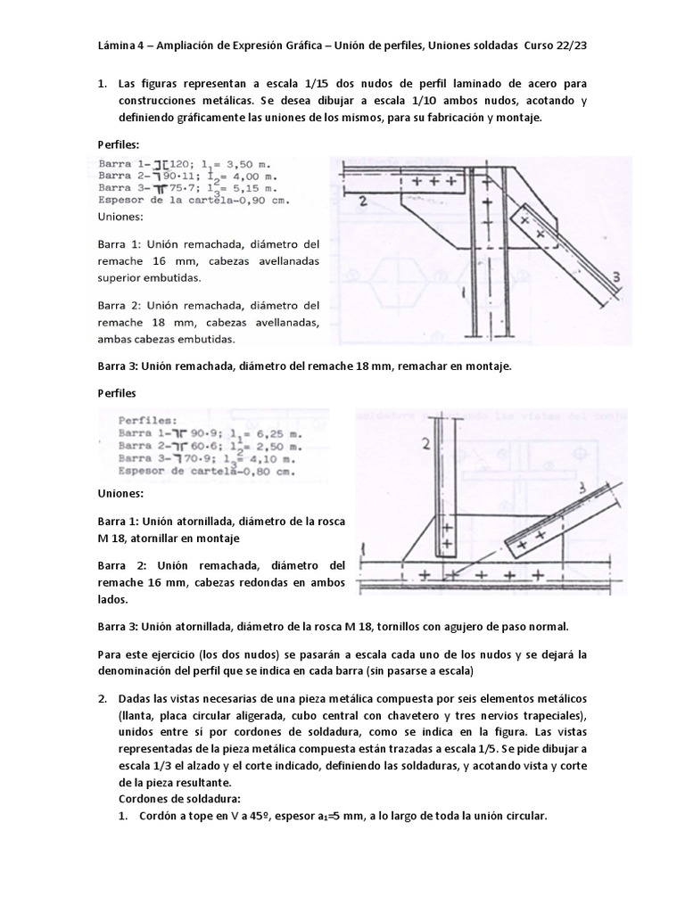 LAMINA 4 2023 | PDF | Remache | Tornillo