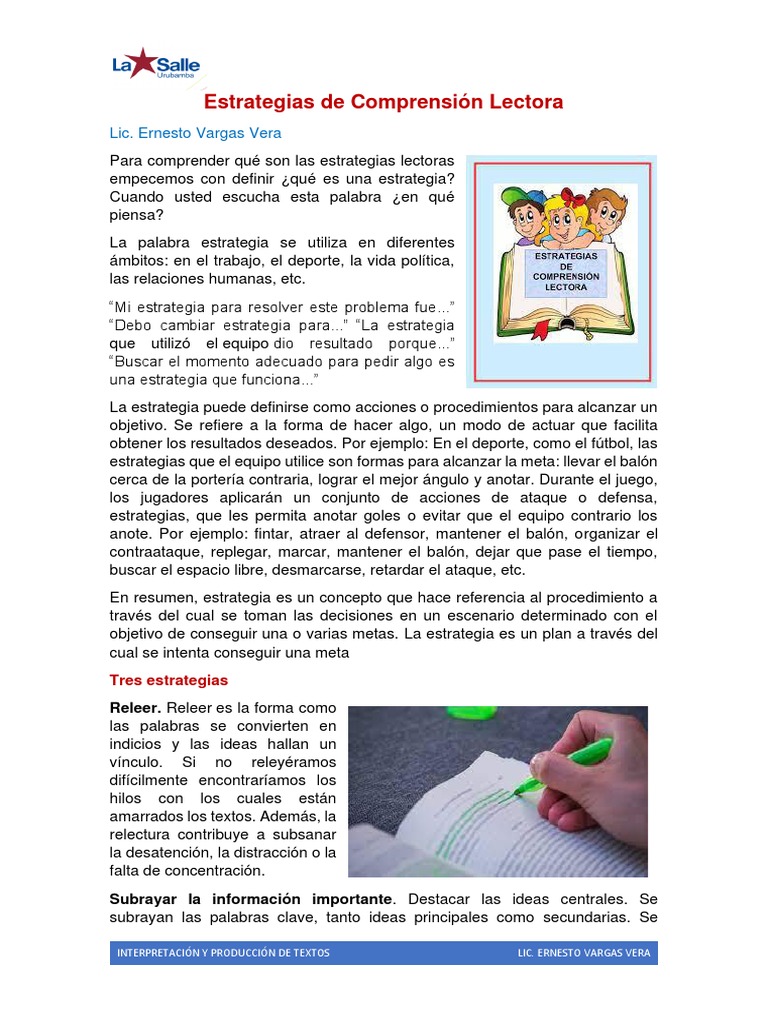 Estrategias para Mejorar la Comprensión Lectora | PDF | Comprensión ...