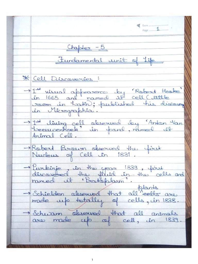 Class 9 Biology Fundamental Unit of Life Notes | PDF