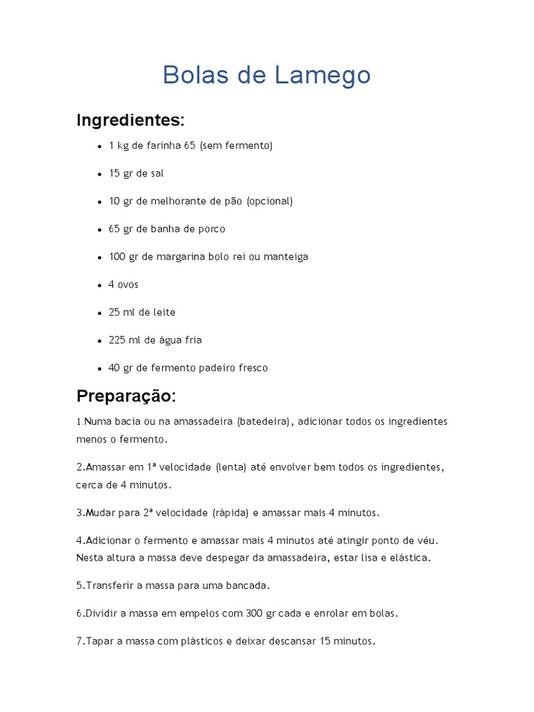 Bolas de Lamego | PDF