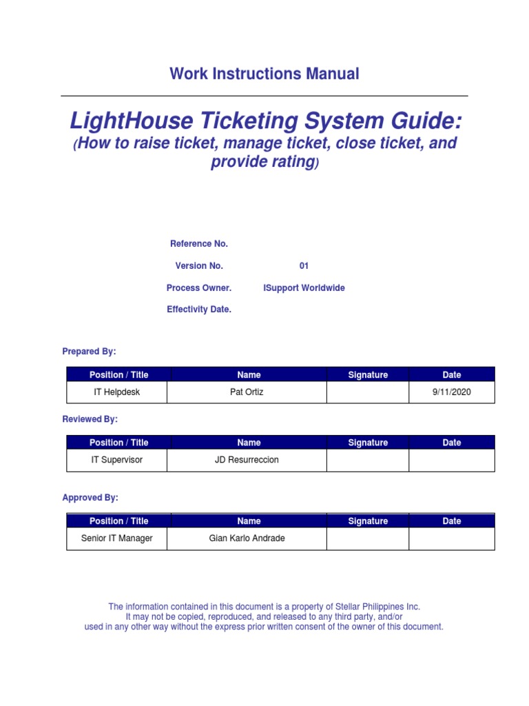LightHouse Ticketing System Guide | PDF | Login | Software Development