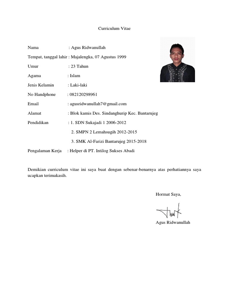 Curriculum Vitae-1 | PDF | Karier & Perkembangan