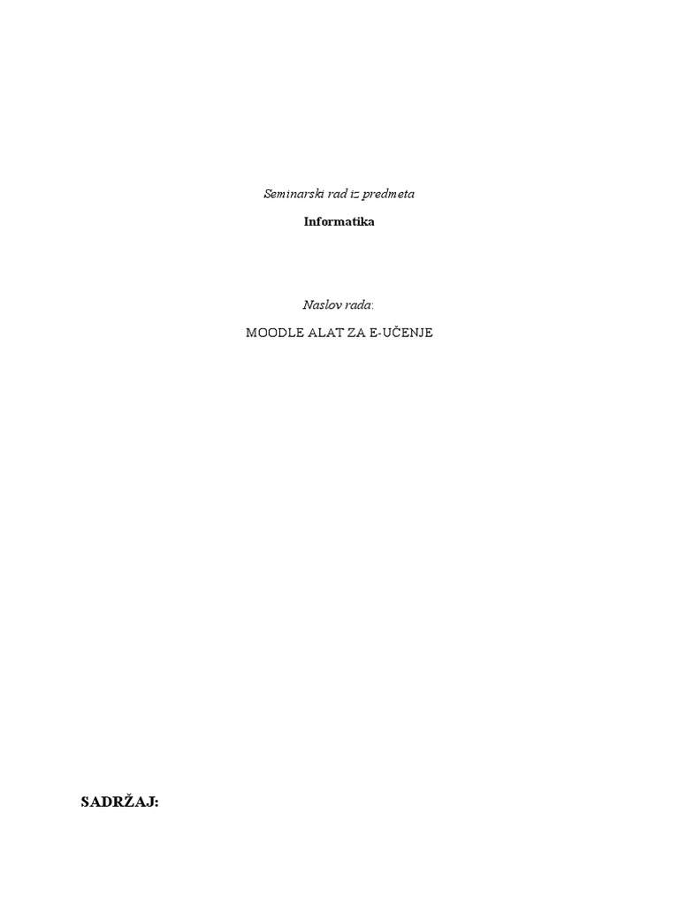 Seminarski Rad Iz Predmeta: Informatika | PDF