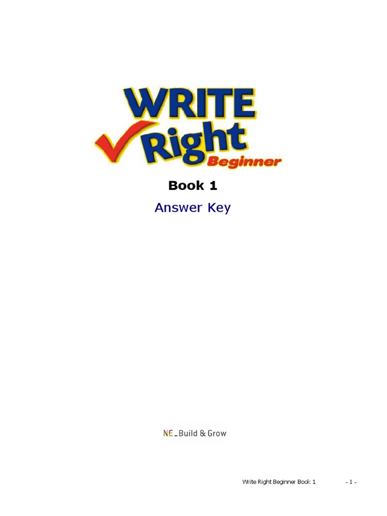 Book 1: Answer Key | PDF