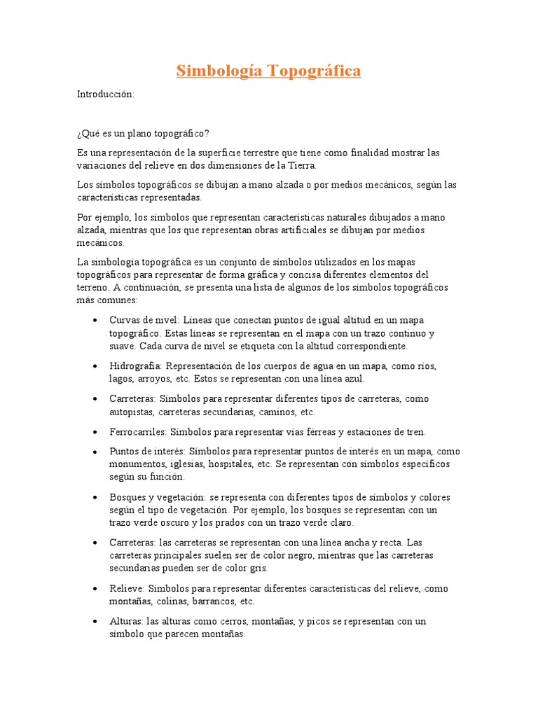 Simbología Topográfica | PDF | Topografía | Mapa