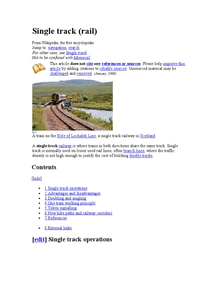Single Track (Rail) : For Other Uses, See - Not To Be Confused With ...