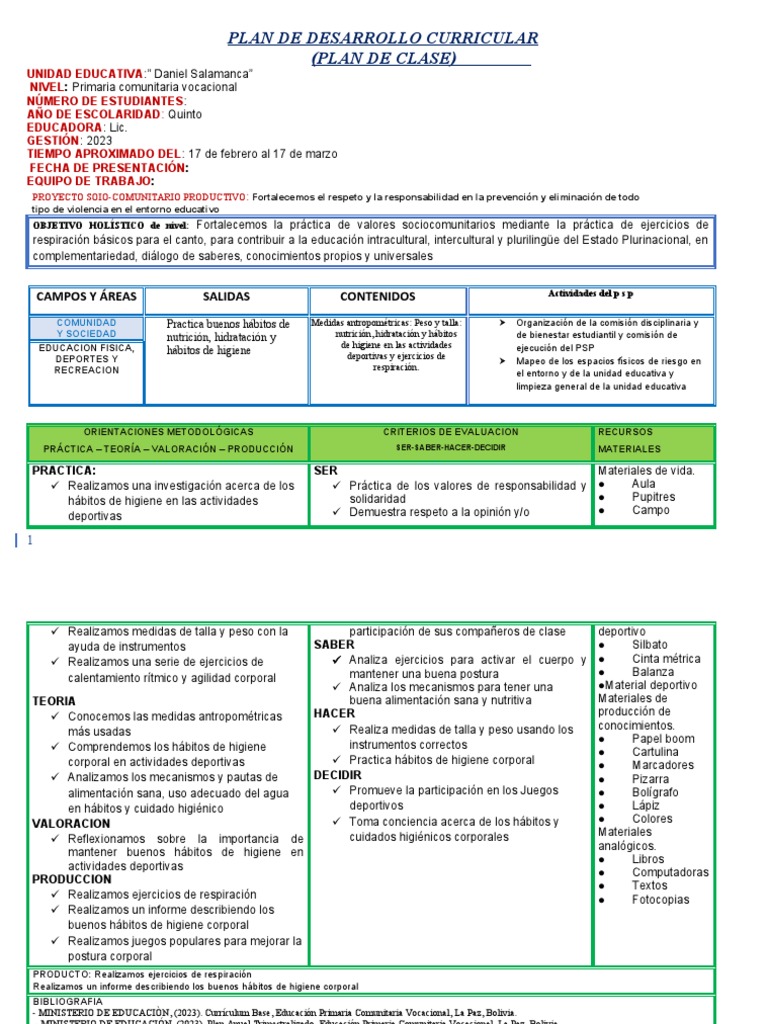 PDC 5TO Primaria 2023 | PDF