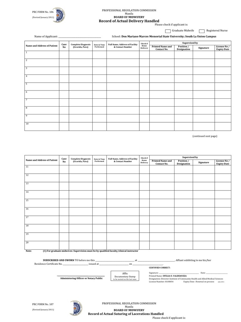 PRC Midwifery Case Forms 2024-2025 | PDF | Midwife | Midwifery