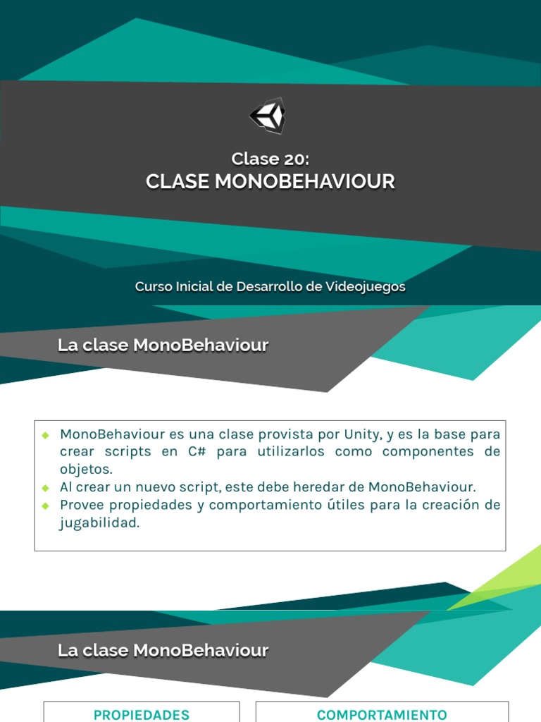 10.3 Clase 20 - Clase MonoBehaviour | PDF
