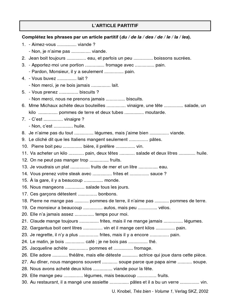 Article Partitif | PDF
