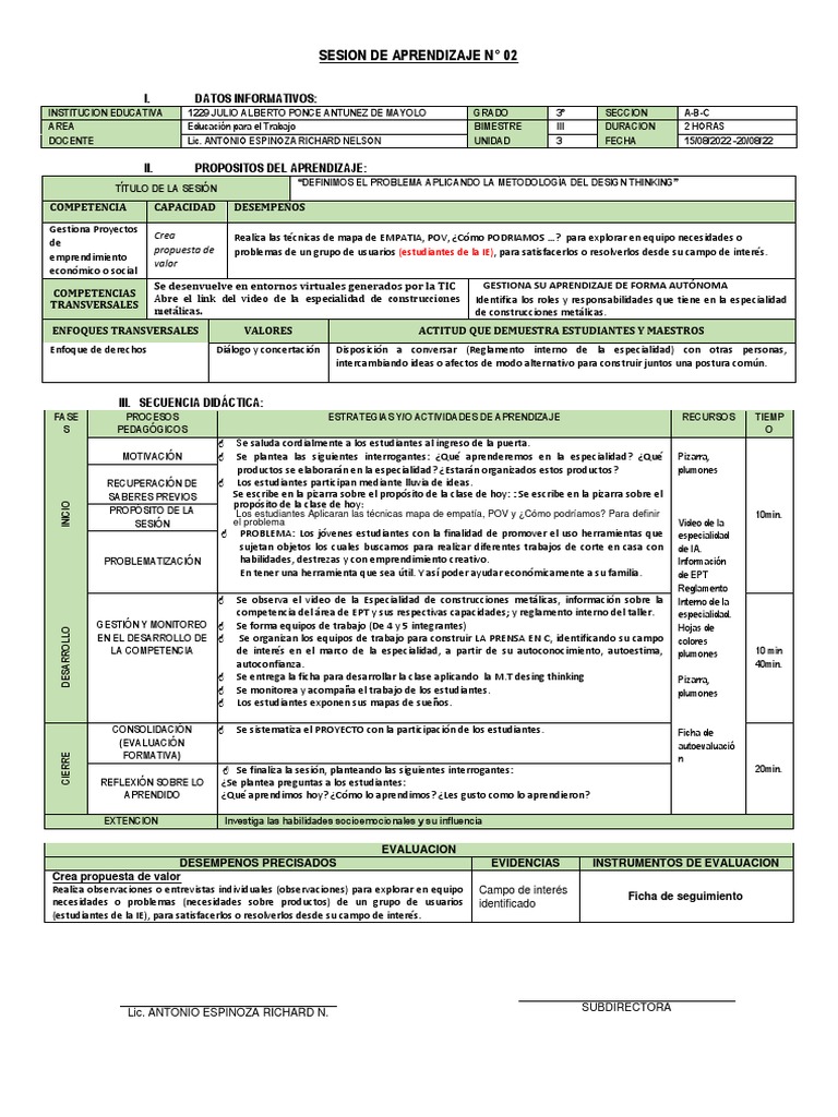 2 SESION DE Clase IIIB 3° EPT | PDF