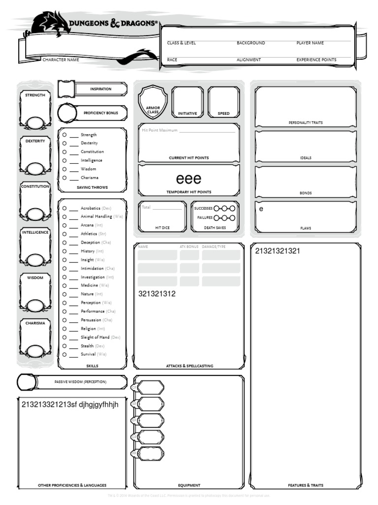 5E - CharacterSheet - Fillable - Kopia (2) - Kopia - Kopia | PDF