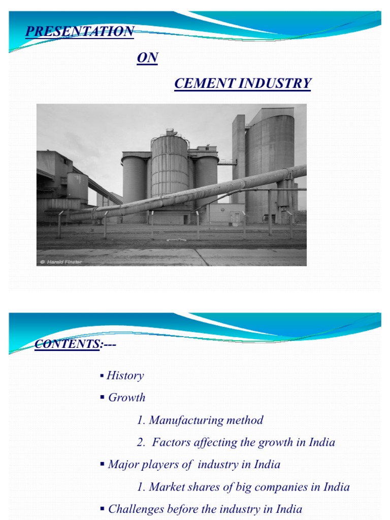 Presentation On Cement Industry | PDF | Cement | Manmade Materials