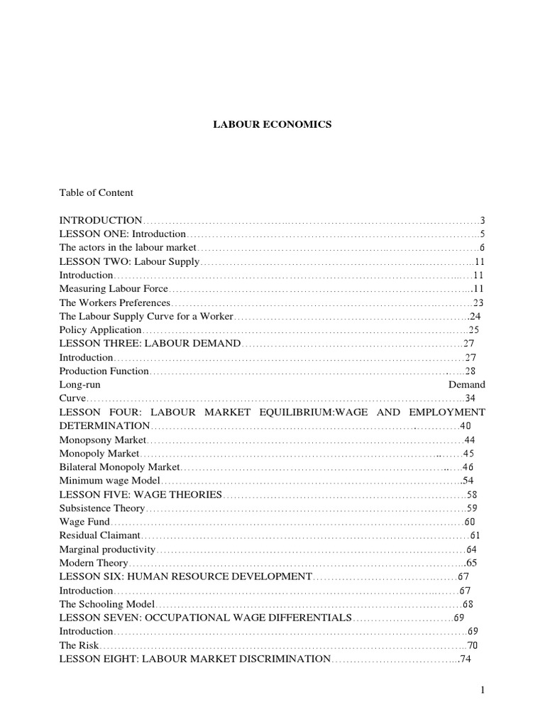 Labour Economics | PDF | Labour Economics | Economics