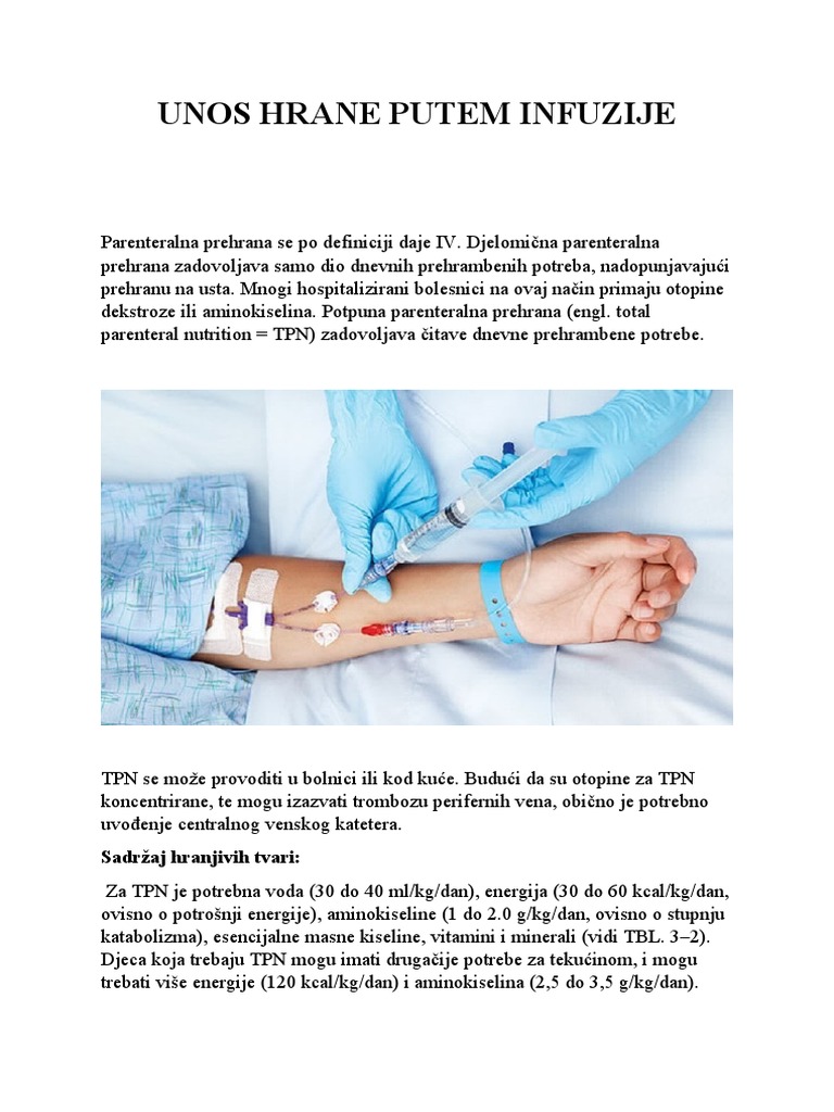Unos Hrane Putem Infuzije | PDF