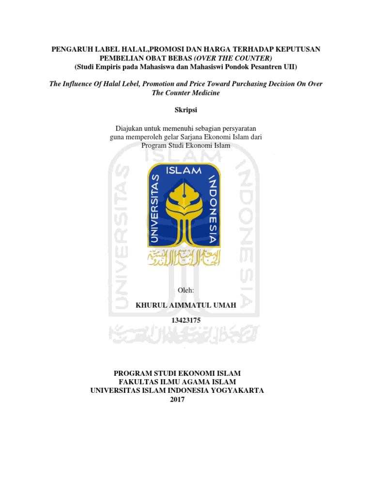 Pengarauh Halal Obat Bebas | PDF