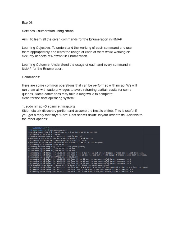 Enumeration Using Nmap Download Free Pdf Transmission Control Protocol Port Computer