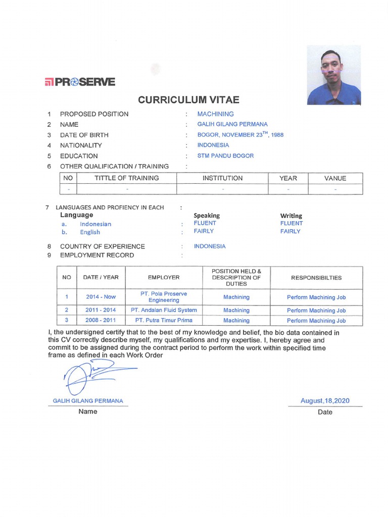 CV Galih | PDF