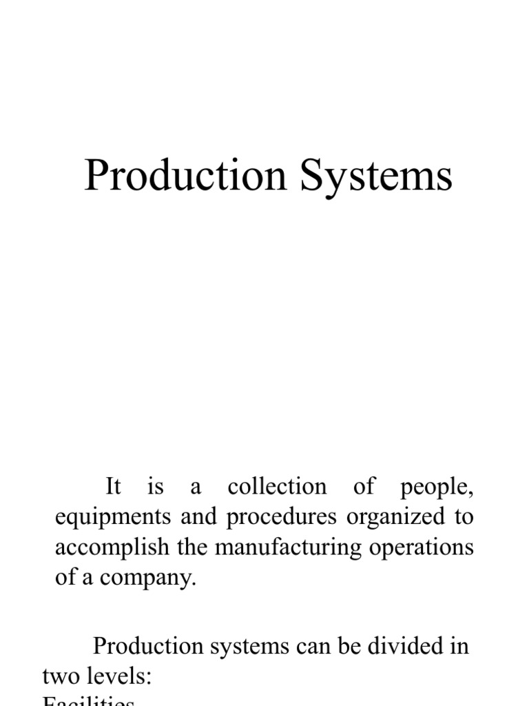 Production Systems | PDF