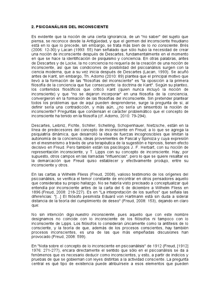 Psicoanalisis Del Inconsciente Pdf Mente Inconsciente Sigmund Freud