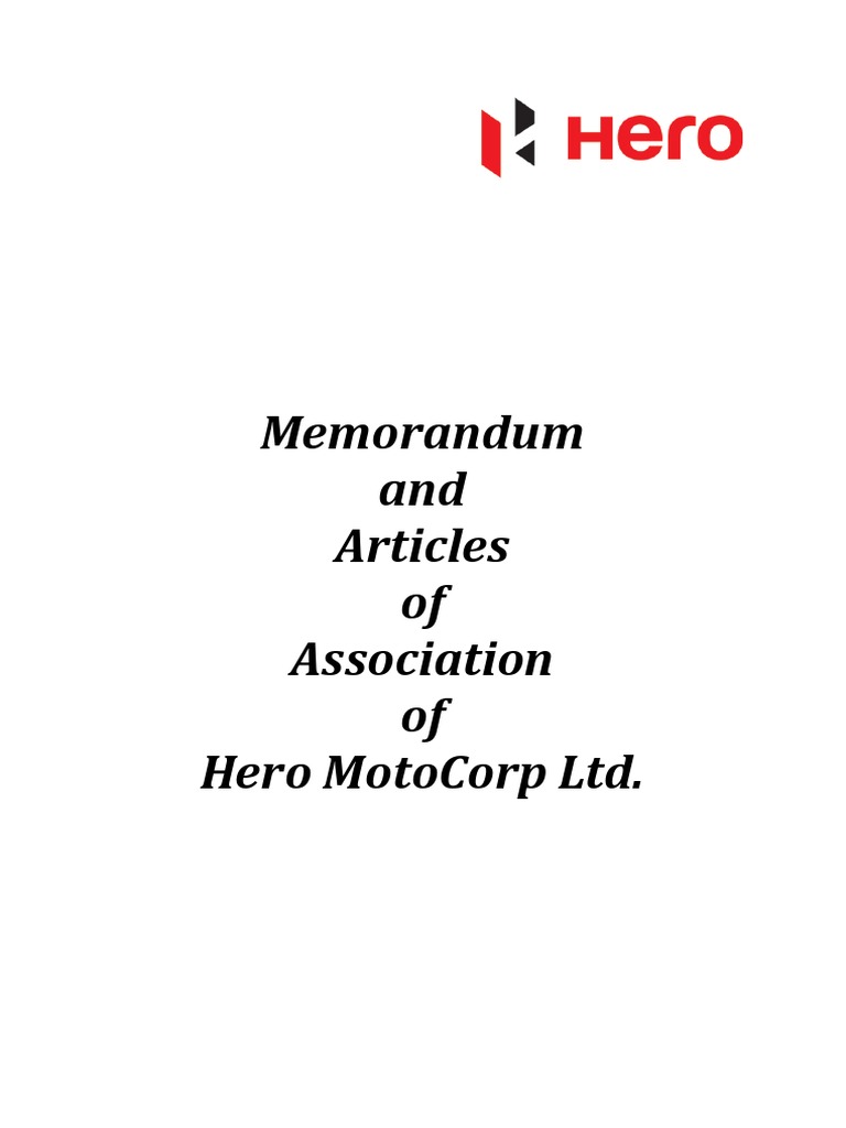 Moa and Aoa of Hero Motocorp LTD | PDF