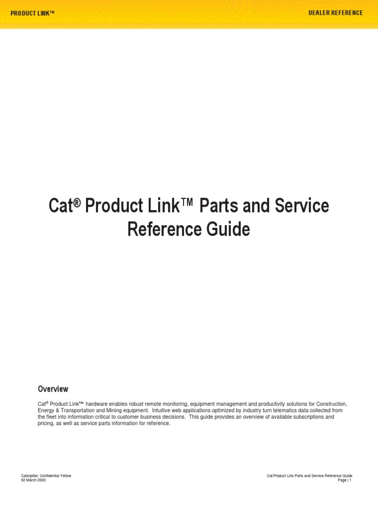 Cat Product Link™ Parts and Service Reference Guide | PDF | Global ...