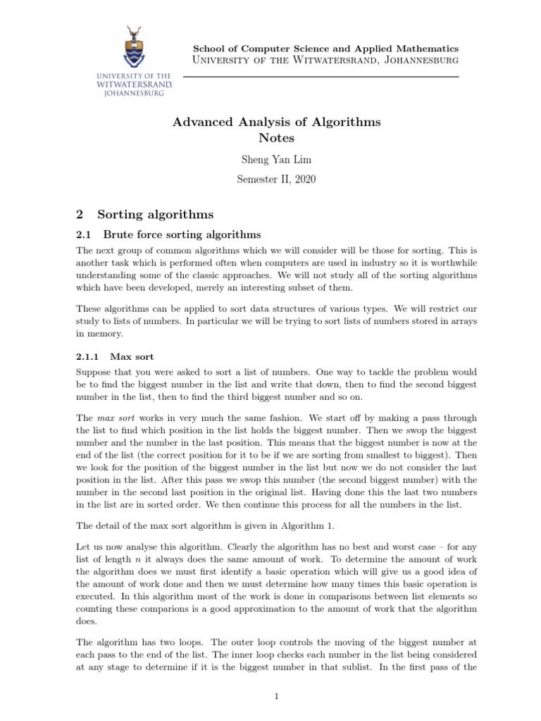 Sorting | PDF | Algorithms And Data Structures | Mathematics Sorting | PDF | Algorithms And Data Structures | Mathematics